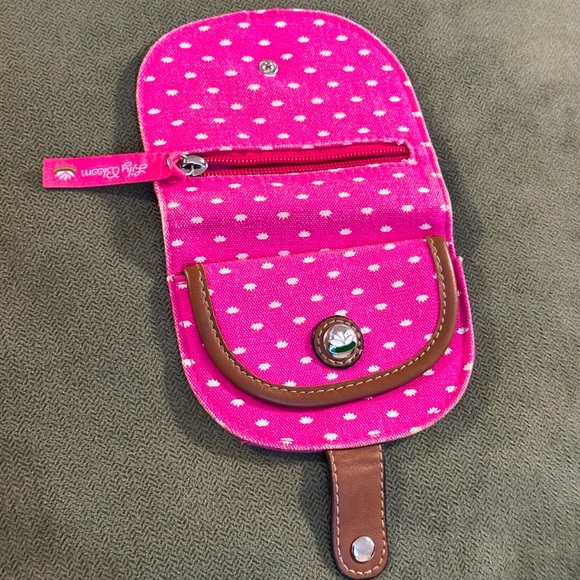 Lily Bloom | Bags | Lily Bloom Pink And White Polka Dot Wallet | Poshmark